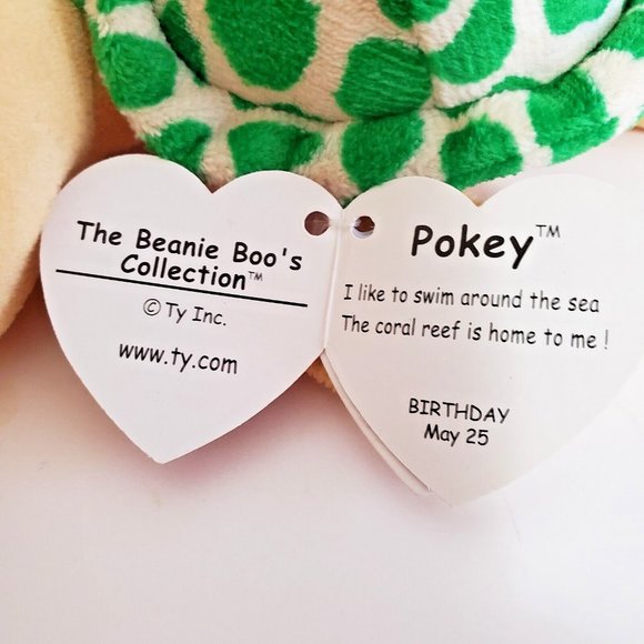 Ty | Toys | Ty Beanie Boos 6 Pokey Sea Turtle Glitter Eyes Green Plush ...